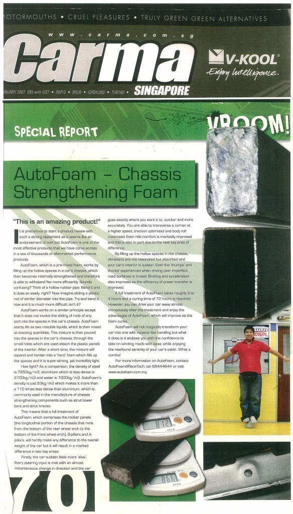 AutoFOAM… The Original Chassis Foam – AutoFOAM @ KL Auto